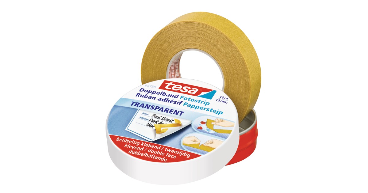 tesa 05338-00000 - Doppelband, 10m x 15mm, doppelseitig klebend ...