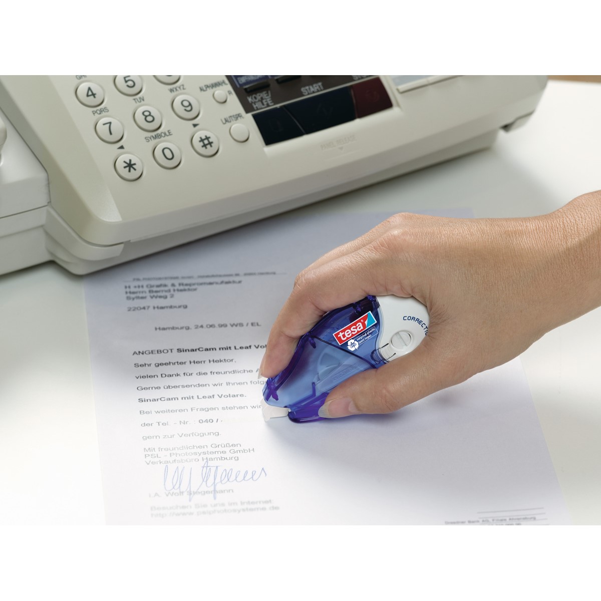 tesa 59840-00005 - Roller Korrigieren ecoLogo, Nachfüllroller, blau ...