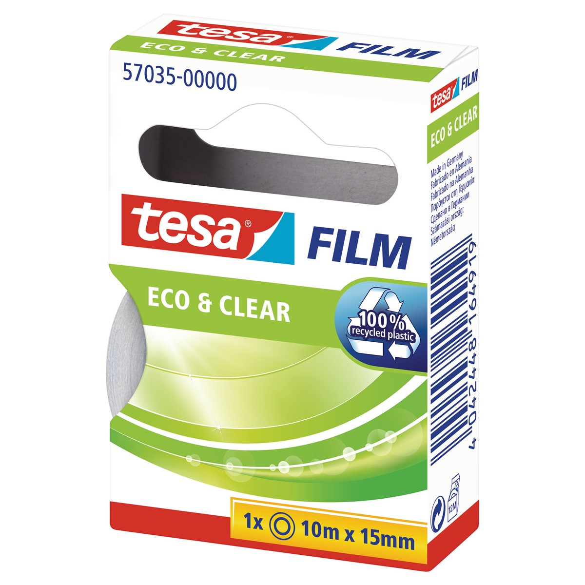 tesa 57035 tesafilm Eco & Clear, 10 m x 15 mm